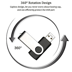 Maspen 10 Pack 128MB Bulk Pack USB 2.0 Flash Drives Swivel Thumb Drive Memory Stick, Black [Not 128GB] (10pcs 128MB)