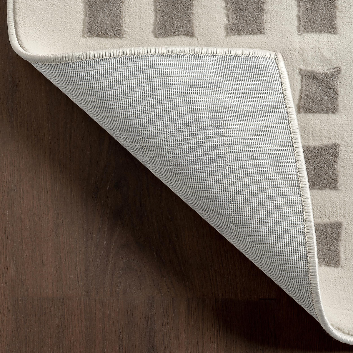 nuLOOM 7' x 9' SuperiorWash Indoor Area Rug, 100% Recycled PET, Machine Washable, Oeko-TEX Certified, Medium Pile, Pet-Friendly, Daleyza Checkered Cream