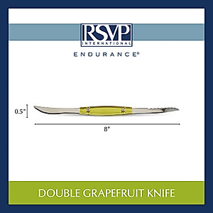RSVP International Endurance Grapefruit Tool Collection Stainless Steel, Dishwasher Safe, Double Knife