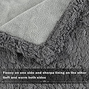 Kritter Planet Waterproof Pet Blanket, Pee Urine Proof Dog Blanket Cover for Couch Bed Furniture Protector, Liquid Proof Blanket for Small Medium Dogs, Charcoal Grey