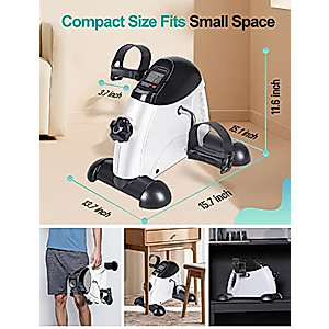 Cyclace Under Desk Bike Pedal Exerciser for Arm/Leg Exercise - Portable Mini Exercise Bike Desk Cycle, Leg Exerciser for Home/Office Workout (VC-White)