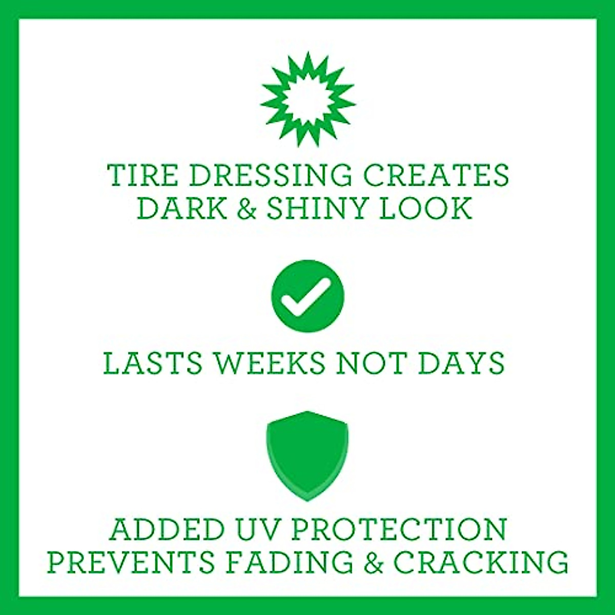 Trinova Tire Shine Spray No Wipe - Automotive Clear Coat Dressing for Wet & Slick Finish - Keeps Tires Black - with Rubber Protector - Prevents Fading & Yellowing - 18 OZ