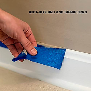 XUXU Blue Painters Tape, 2 Inch Blue Painters Masking Tape Bulk for Multi-Surface, Produce Sharp Lines, Residue-Free 196 Yards Total Blue Tape Set of 4 Rolls