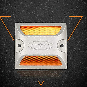 iplusmile Road Reflectors Driveway Marker, Reflective Driveway Marker Reflective Road Pavement Marker Asphalt Stud Markers for Bumps Sidewalks Pedestrian Crossings, 2pcs