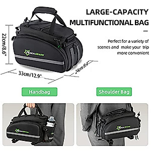 ROCKBROS Bike Trunk Bag 17L-45L Bike Rear Rack Bag Bike Bags for Bicycles Rear Rack Waterproof Bike Rack Bag