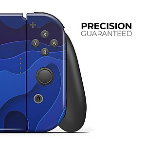 Design Skinz - Compatible with Nintendo Switch OLED Console Bundle - Skin Decal Protective Scratch-Resistant Removable Vinyl Wrap Cover - 3D Blue Abstract Paper Cuts V1