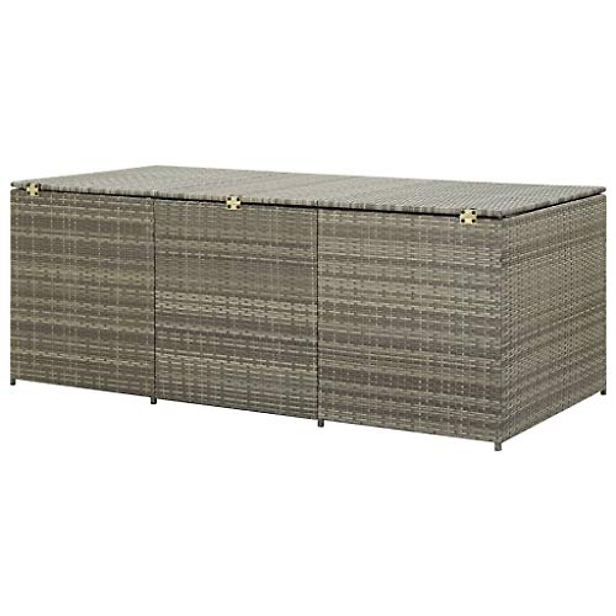 YEZIYIYFOB 320 gal Outdoor Storage Box Large Deck Box Taupe Grey Rattan Patio Storage Box Garden Storage Suncast Chest Container Poly Cabinet for Lawn Backyard 70.8"x35.4"x29.5" Grey NOT WATERPROOF