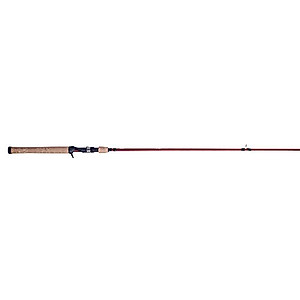 Berkley 7’ Cherrywood HD Casting Rod, One Piece Spinning Rod, 10-20lb Line Rating, Medium Heavy Rod Power, Fast Action, 1/4-1 oz. Lure Rating, Red