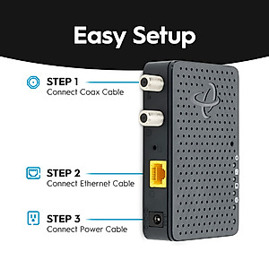 Hitron Bonded MoCA 2.5 Adapter (2-Pack) | 1 Gbps Ethernet, 2.5 Gbps Over existing Coax Cable | Ideal Backbone for Mesh WiFi, Streaming and Gaming | 2 HTEM4 Adapters in Kit