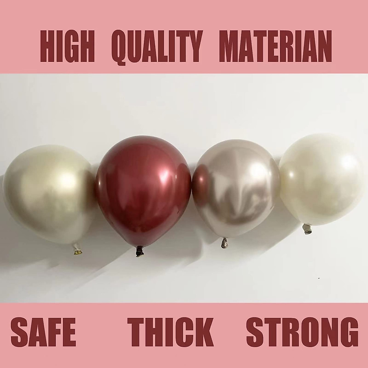 Orgnafey Burgundy and Pearl Sand White Balloon Garland Arch Kit Double Stuffed Pearl Chrome Gold And Champagne Balloons For Bridal Wedding Engagement Anniversary Baby Shower Birthday Party Decorations