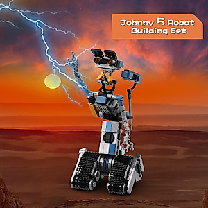 370 Pieces Johnny 5 Robot Building Set, Short Open Circuit Johnny Five Robot Model Toys, Compatible for Lego, Educational Gift Set for Ages 8-14 Boys