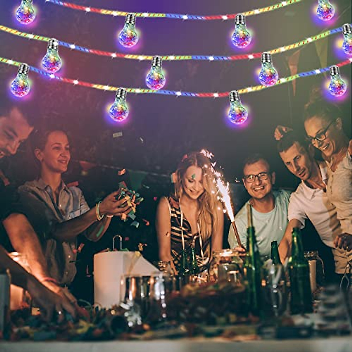 String Lights, 39FT 150LED Globe Christmas Lights, Indoor Outdoor Colorful Patio Lights with Plug & Remote, Waterproof Rope Lights, Globe String Lights for Christmas Wedding Garden Party Patio…