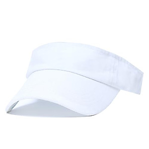 ANDICEQY Sport Sun Visor Hats Adjustable Empty Top Baseball Cap Cotton Ball Caps for Women and Men (White)