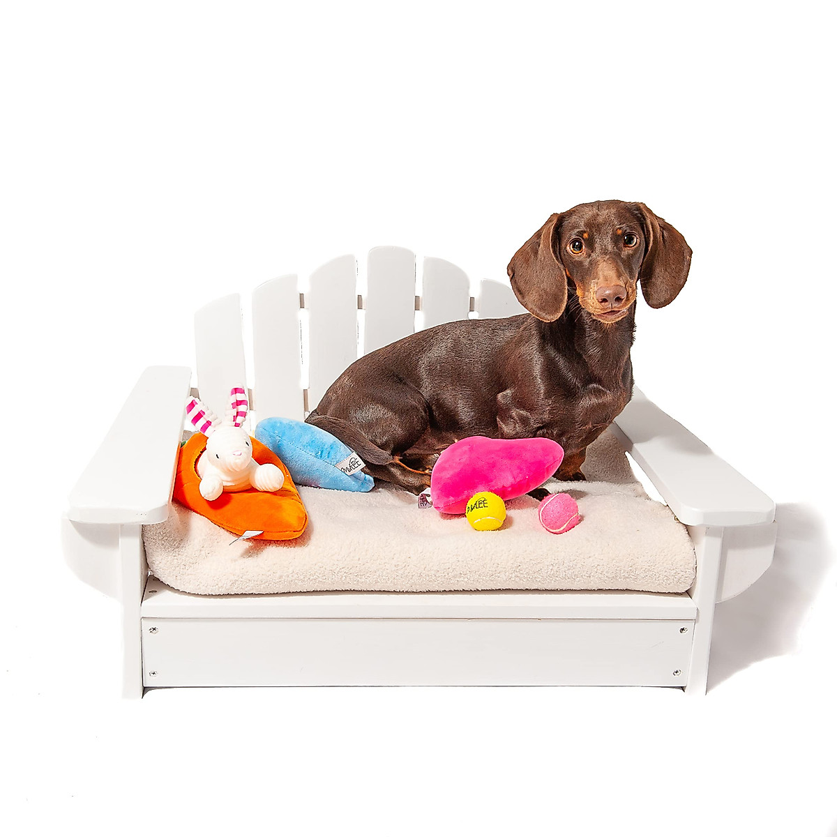 Midlee White Dog Adirondack Chair Bed (X-Large)