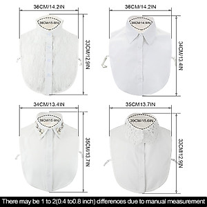 SATINIOR Women Fake Detachable Dickey Collar Diamond Pearl Lace Fake Half Shirt Collar (White)