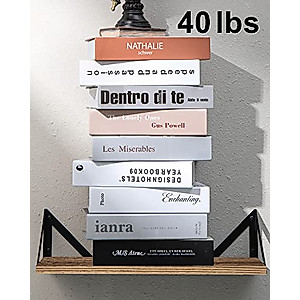 BAYKA Floating Shelves for Bedroom Decor, Rustic Wood Wall Shelves for Living Room Wall Mounted, Hanging Shelving for Bathroom, Laundry Room, Small Shelf for Plants, Books(Brown,Set of 3)