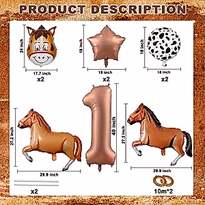 Cowboy Party Balloons First Rodeo Birthday Party Decorations Boy 40 Inch Western Cowboy Horse Themed Balloons For Birthday Party 1st Wild West Party Supplies for Arch Garland Party Baby Shower