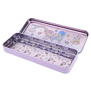 Twin Stars Little Pencil Pen Stationery Metal Box Makeup Tool Brush Holder Storage Case Tin