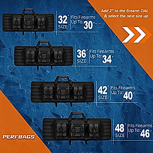 PERFBAGS Soft Rifle Case 42 inch, Long Double Rifle Backpack Gun Bag for Hunting Shooting Range, Transportation with Lockable Zipper and Molle System