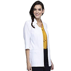 Cherokee Infinity Women Scrubs Top Zip Front Tunic CK952A, L, White