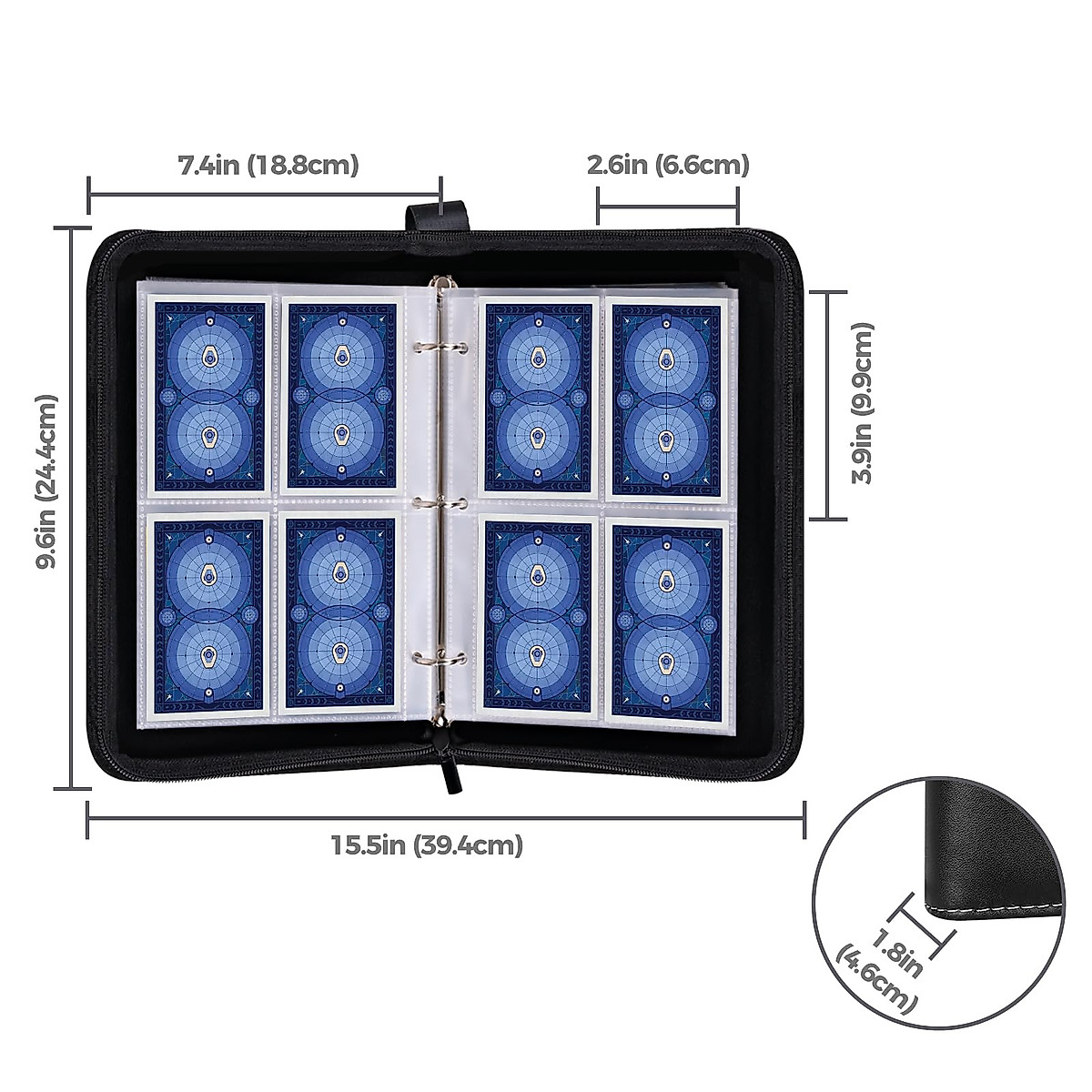 ProCase 4-Pocket Trading Card Binder, 400 Pockets Portable Trading Cards Holder Collector Album with 50 Removable Sheets for Boys Girls –Red