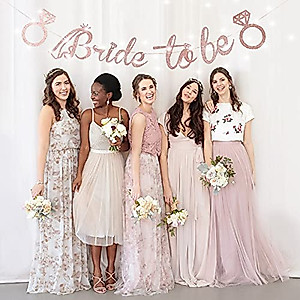 Bachelorette Party Decorations Engagement Wedding Hen Party Rose Gold Glitter Diamond Ring Hanging Swirl Decorations and Bridal Will Be Banner Bridal Shower Supplies
