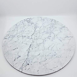 White and Gray Marble Large Cake Stand Centerpiece Wedding Decor Dessert Cupcake Table - 18 Inch