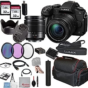 Panasonic Lumix G85 Mirrorless Camera with 12-60mm Lens- 64GB Memory, Case, Filters, Grip, and More (27pc Bundle)