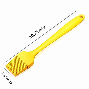 Silicone Basting Grill BBQ Sauce Baking Brush-Large Oil Brush-Perfect for Food,Marinating Meat,Steaks and Pastries(Yellow)