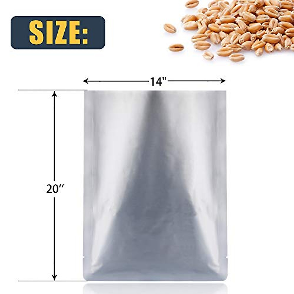 30 Packs 2 Gallon Mylar Bags for Dehydrated Vegetables, Grains, Legumes and Emergency Long Term Food Storage, Food Grade