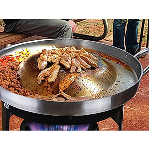 Bene Casa Stainless-Steel 22.4-inch Comal Pan, Belly Up, Rust Free Steel Convex Comal, Outdoor Cooking, Mexican Cuisine, Party Size, Comal,Pan and Serving Platter for Authentic Mexican