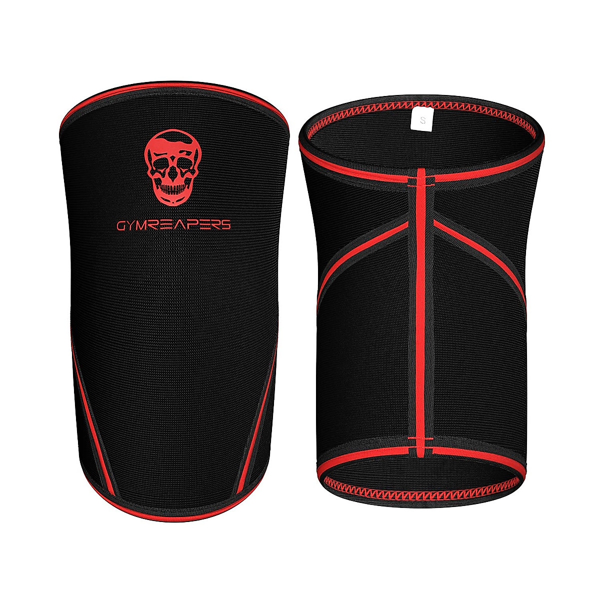 Knee Sleeves (1 Pair) Free Gym Bag - Knee Sleeve & Compression Brace for Squats, Fitness, Weightlifting, and Powerlifting - Gymreapers 7MM Sleeve Pair - For Men & Women - 1 Year Warranty (Large)