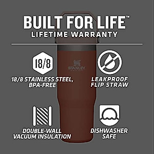 Stanley IceFlow Stainless Steel Tumbler with Straw, Vacuum Insulated Water Bottle for Home, Office or Car, Reusable Cup with Straw Leakproof Flip (Grapefruit)