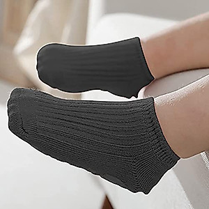 Looching 6 Pairs Toddler Baby Girls Boys Non Slip Floor Ankle Socks with Grips Cotton Low Cut Socks for Infants Newborn Kids