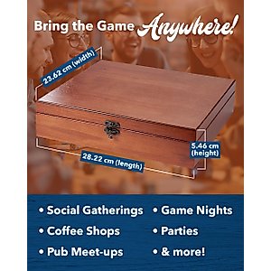 WE Games Shut The Box Game with 12 Numbers in an Old World Styled Wood Box with a Lid and a Brass Latch