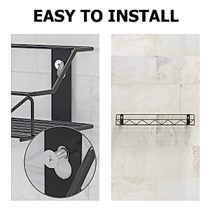 Bextsrack Spice Rack Organizer for Cabinets, 4 Pack Wall Mounted Spice Seasoning Jars Shelf Storage Organizer for Cupboard, Pantry Door, Black