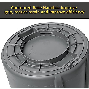 Rubbermaid Commercial 263200GY Round Brute Container Plastic 32 gal Gray (One Pack)