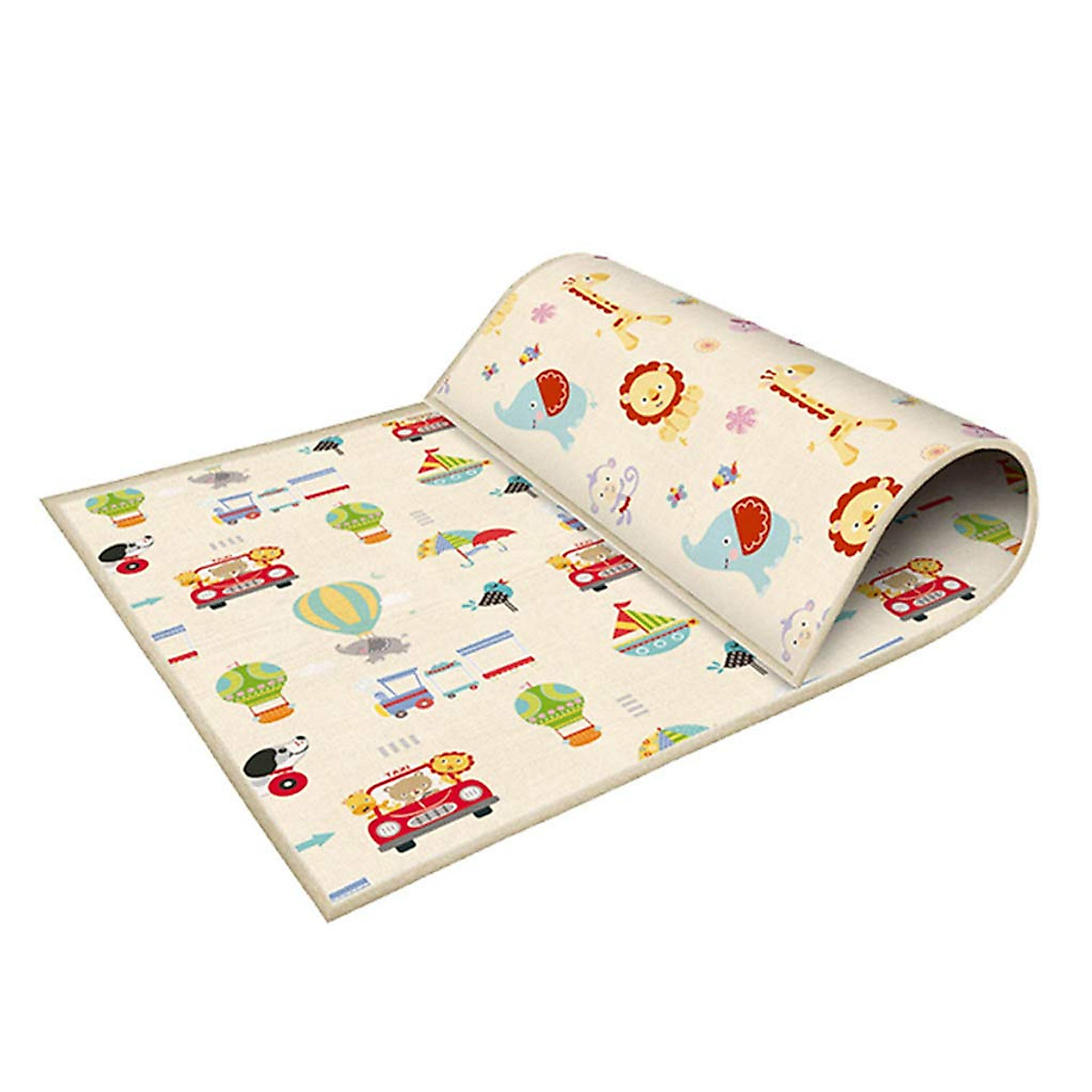 Franterd Baby Play Mat - Foldable Baby Crawling Mat - Reversible Baby Play Gym Mat Non-Slip Waterproof Neutral Nursery or Playroom for Babies Infants Toddlers