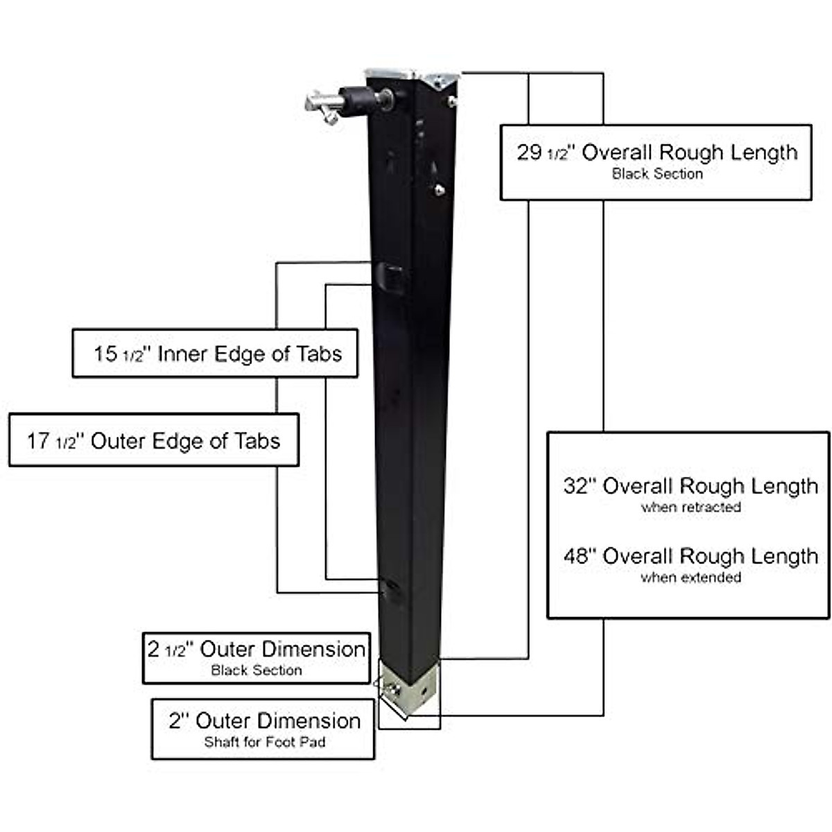 Powered 5th Wheel Landing Gear Leg Set