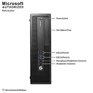 HP EliteDesk 800 G2 Small Form Factor High Performance Desktop PC, Intel Quad Core i5-6500 3.2GHz, 32G DDR4, 1T SSD, WiFi, BT, DP, VGA, Windows 10 Pro 64 Language Supports En/Sp/Fr (Renewed)