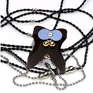 Squirrel Traction Rope Strap Anti-Biting Chain Rope, Adjustable Vest, Small Animal Walking Harness with Lead Leash with Free Collar for Hamster Gerbil Rat Mouse Ferret Chinchilla (Black with Blue)