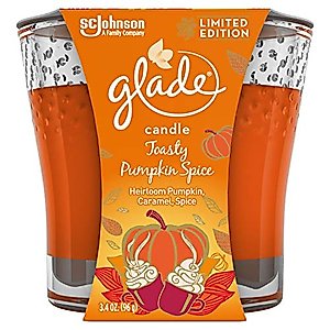 Glade Candle Jar Air Freshener, Toasty Pumpkin Spice 3.4 Oz
