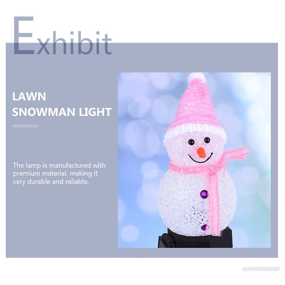 NUOBESTY 1pc Christmas Solar Christmas Night Light Christmas Pathway Markers Snowman Landscape Light Exterior Solar Powered Lights Creative Lawn Light Outdoor Ground Plug