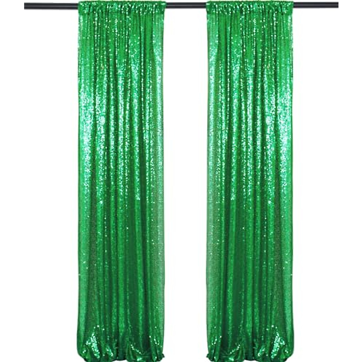 Sequin Curtains 2 Panels Green Sequin Backdrop Panels 2Ftx8Ft Green Sequin Photo Backdrop Halloween Backdrop Decortaion Fabric Backdrop Glitter Backdrop Curtains for Thanksgiving's Day Decoration