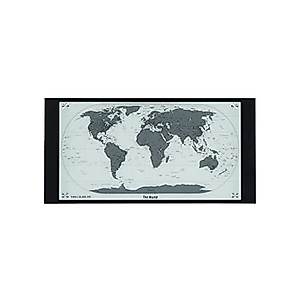 Powell World Map Printing Curved X-Sided Computer Desk, Chrome, 47-1/4" x 23-5/8" x 29-1/2" tall