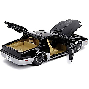 Jada Toys Hollywood Rides Knight Rider K.A.R.1982 Pontiac Firebird 1: 24 Diecast Vehicle with Light Up Feature, Glossy Black / Silver