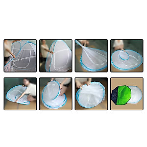 AMMER Pop-Up Mosquito Net Tent for Beds Portable Folding Design with Net Bottom for Baby Adults Trip (79 x71x59 inch)
