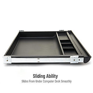 Mind Reader Anchor Collection, Undermount Keyboard Tray and Organizer, Black