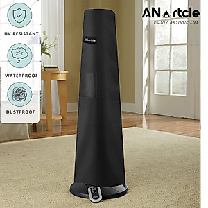 ANartcle Tower Fan Cover,Waterproof & Dustproof Cover for Portable Electric 40-42" Tower Fans,Outdoor or Indoor Standing Tower Fan Storage Cover,13" D x 13" W x 42" H,Black