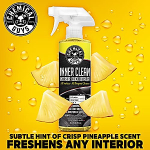 Chemical Guys SPI_663_16 InnerClean Quick Detailer with Pineapple Scent, High Performance Interior and Dashboard Cleaner, Dust Repellent, Easy to Use Non Greasy Formula, 16 fl oz